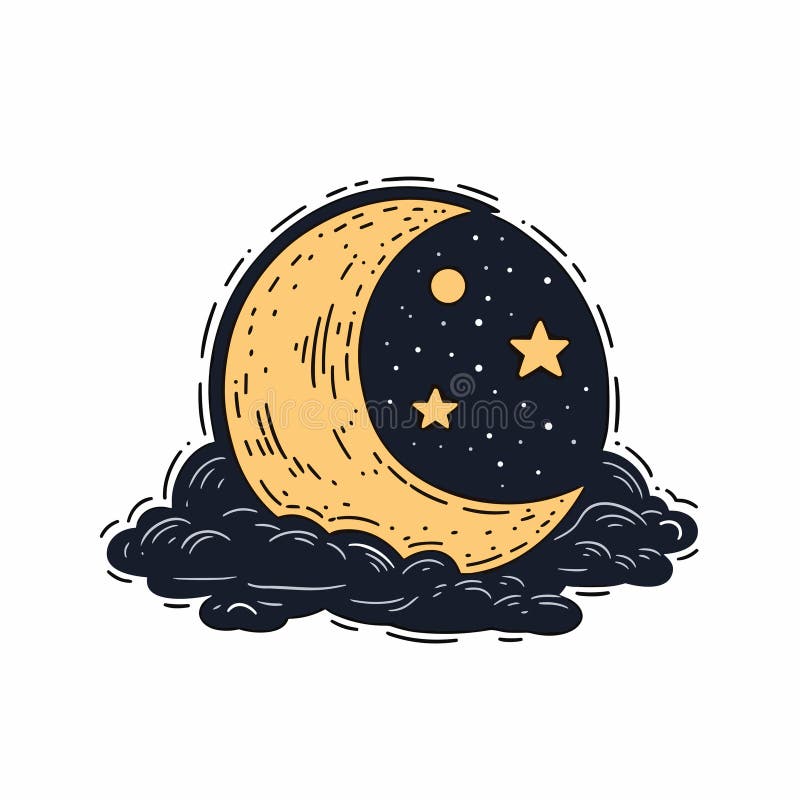 Moon Hand-drawn Comic Illustration. Moon. Vector Doodle Style Cartoon ...