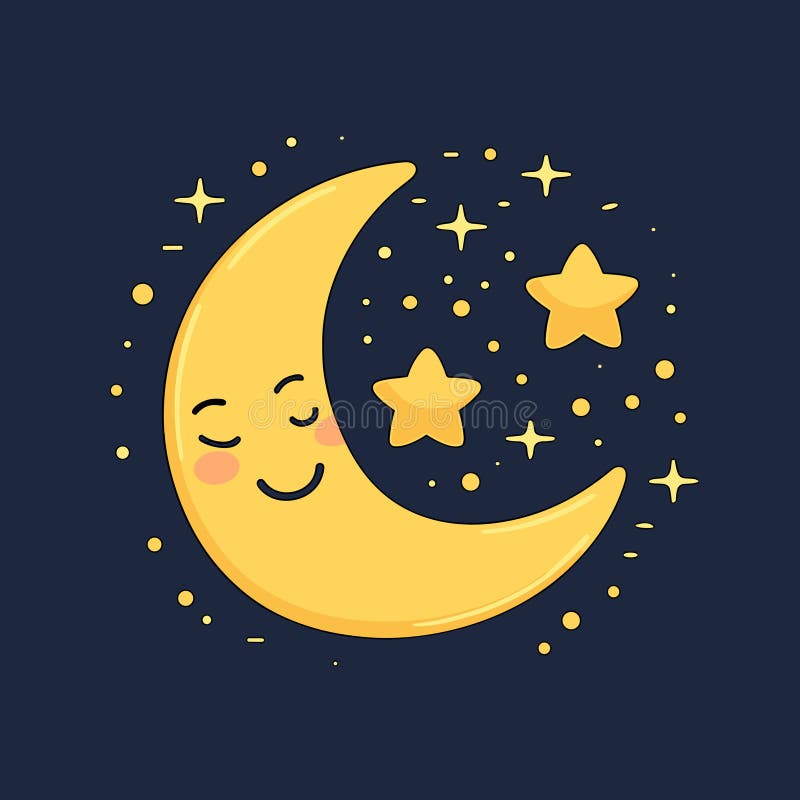Moon Hand-drawn Comic Illustration. Moon. Vector Doodle Style Cartoon ...