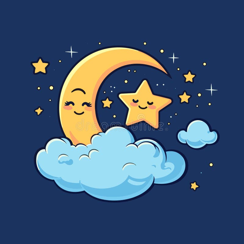 Moon Hand-drawn Comic Illustration. Moon. Vector Doodle Style Cartoon ...