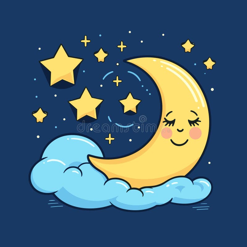 Moon Hand-drawn Comic Illustration. Moon. Vector Doodle Style Cartoon ...