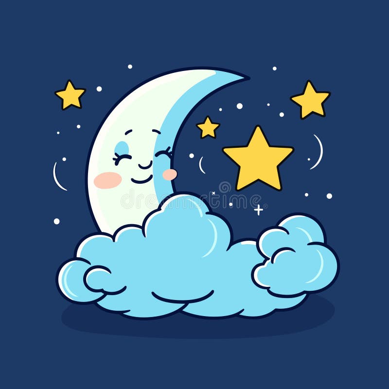 Moon Hand-drawn Comic Illustration. Moon. Vector Doodle Style Cartoon ...