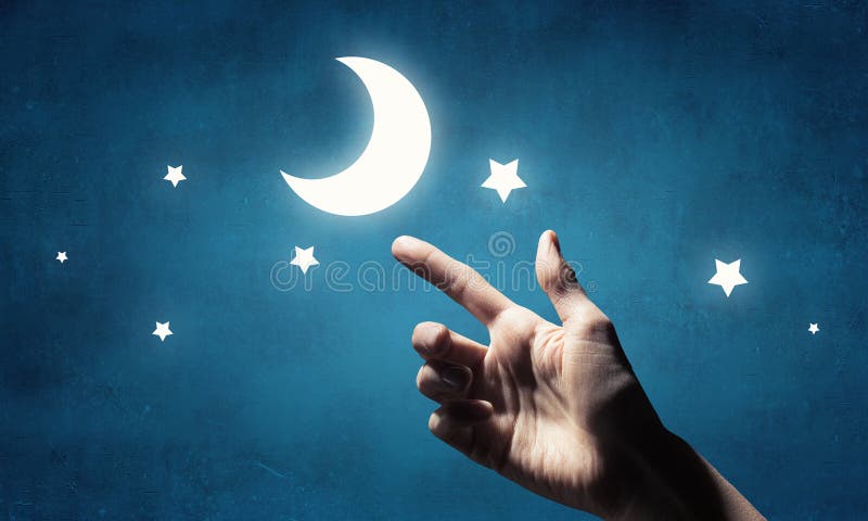 Moon in hand stock photo. Image of giving, human, planet - 91598386