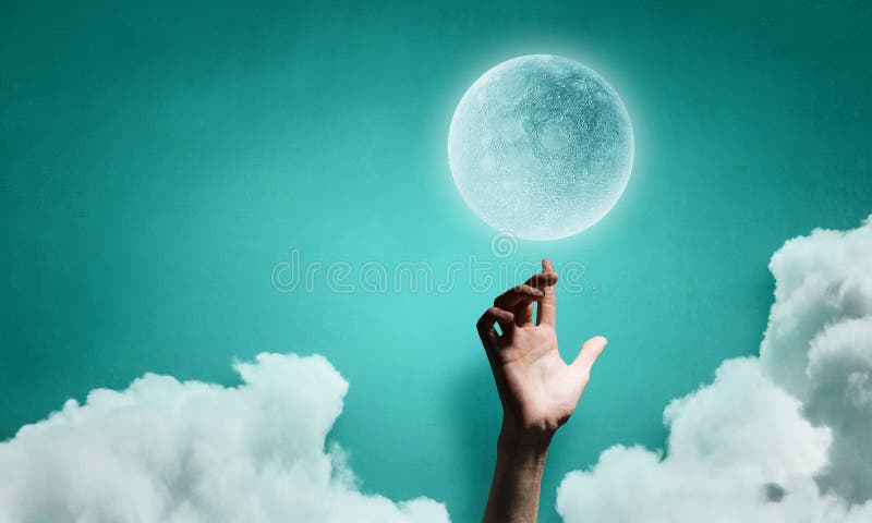 Moon in hand stock photo. Image of human, moonlight, astrology - 94902150