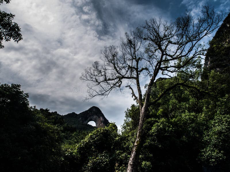 The moon hill stock image. Image of park, guilin, limestone - 25562369
