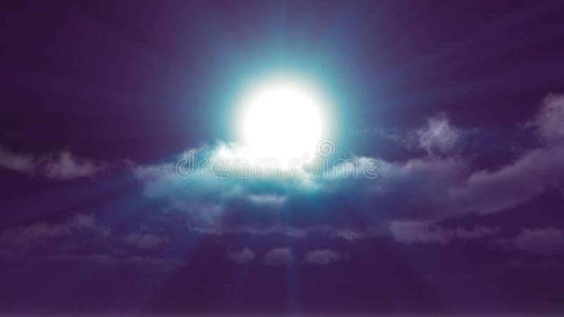 Moon Horror Clouds at Night Stock Illustration - Illustration of ...