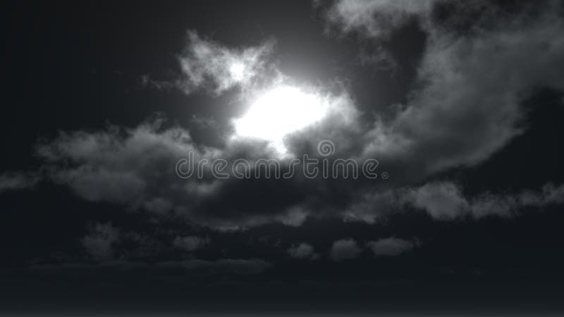 Moon Horror Clouds at Night Stock Illustration - Illustration of ...