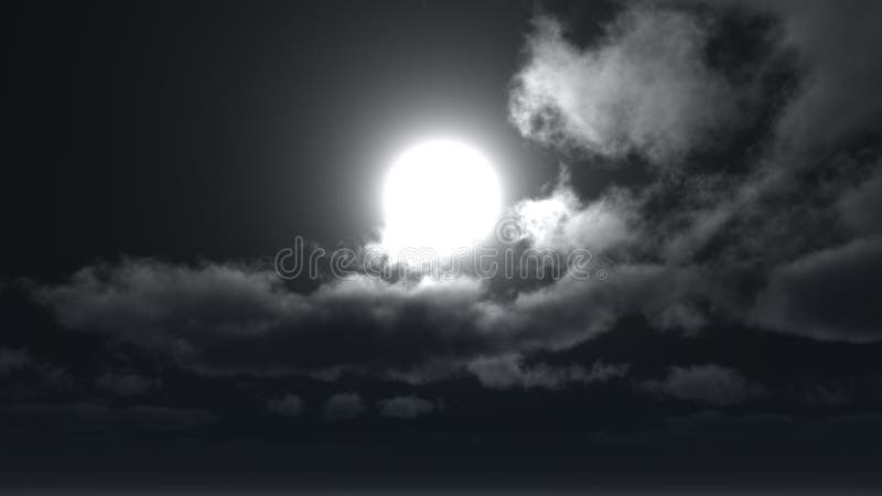 Moon Horror Clouds at Night Stock Photo - Image of white, mysterious ...