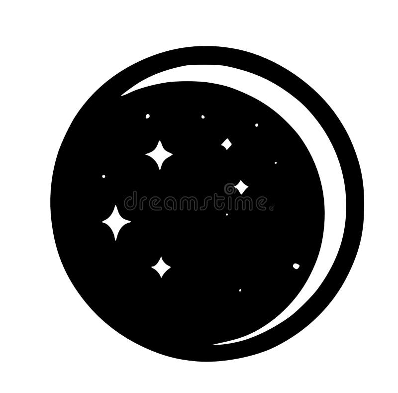 Moon Icon. Black Illustration of Moon Icon Isolated for White Stock ...