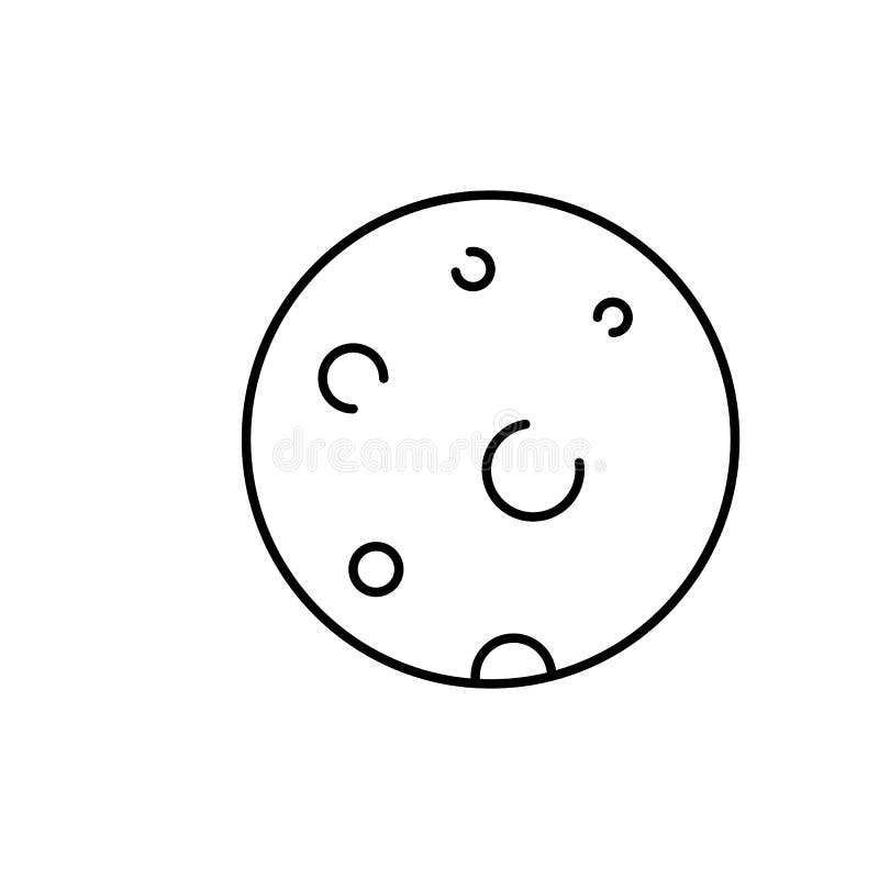 Moon Icon Element of Space Icon for Mobile Concept and Web Apps. Thin ...