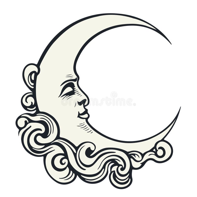 Moon Icon with Face ,vector Illustration Stock Illustration ...