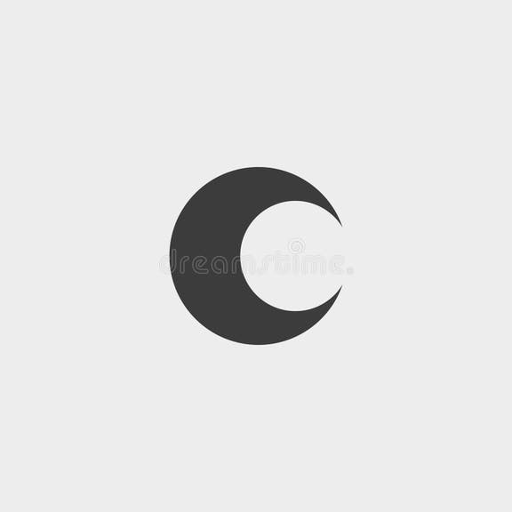 Moon Icon in a Flat Design in Black Color. Vector Illustration Eps10 ...
