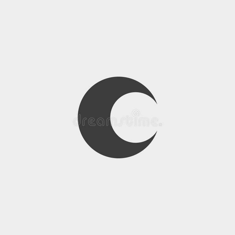 Moon Icon in a Flat Design in Black Color. Vector Illustration Eps10 ...