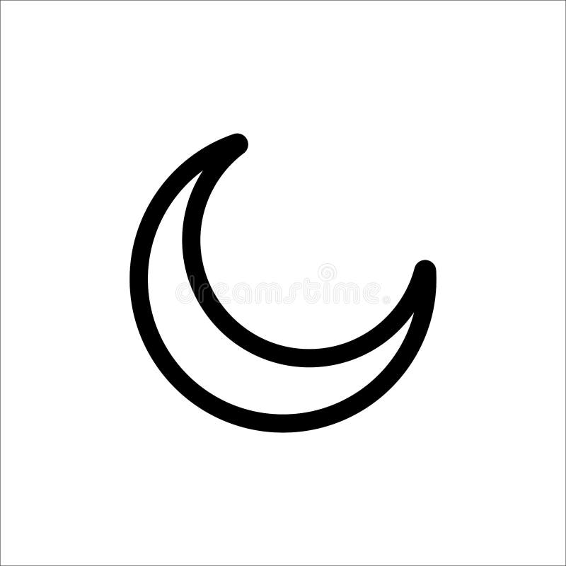 Moon Icon Flat. Illustration Isolated Vector Symbol Stock Illustration ...