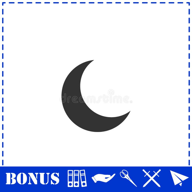 Moon icon flat stock vector. Illustration of celestial - 155781311