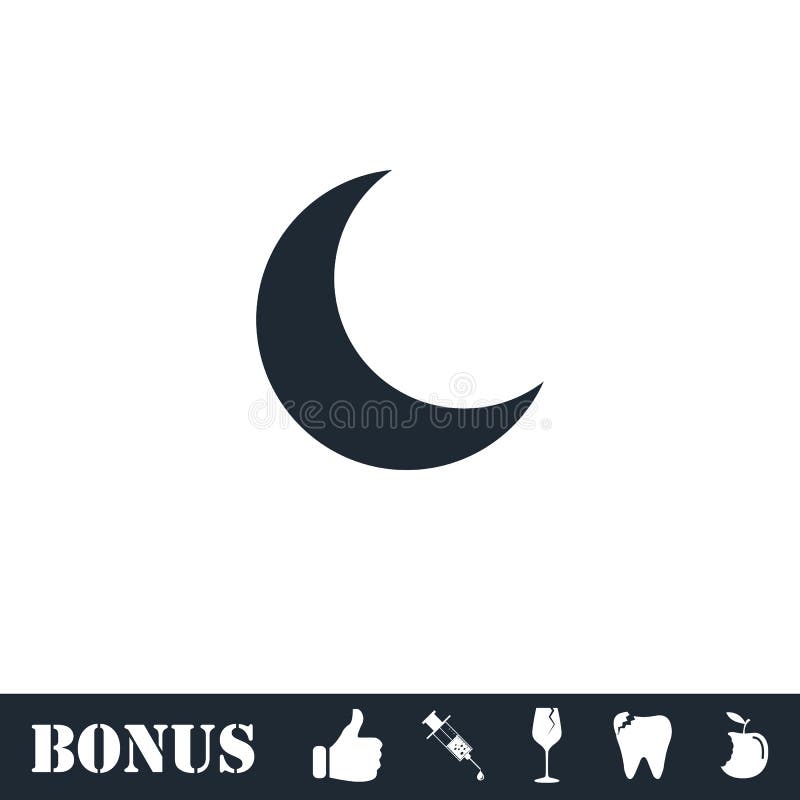 Moon icon flat stock vector. Illustration of icon, flat - 151747527