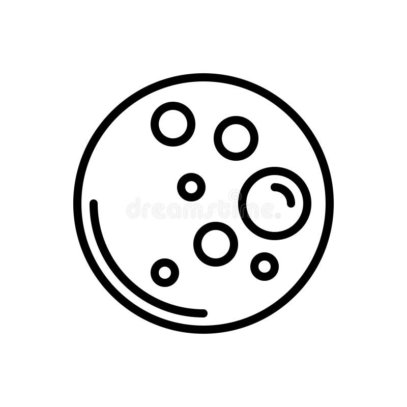 Black Line Icon for Moon, Full Moon and Crescent Moon Stock ...