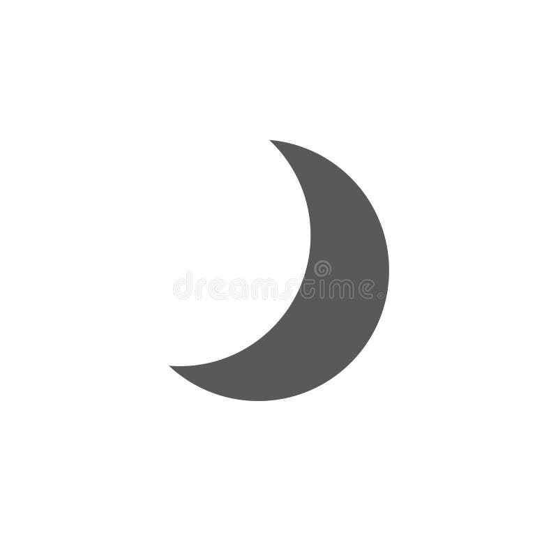 Moon Icon Isolated on White Background. Vector Illustration. Stock ...