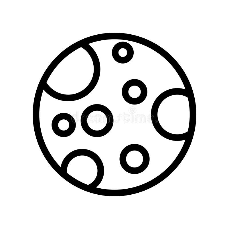 Moon Icon Line Isolated on White Background. Black Flat Thin Icon on ...