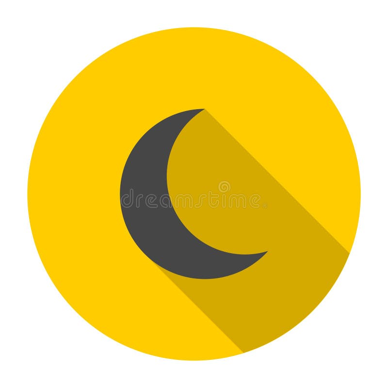 Moon icon with long shadow stock vector. Illustration of snowflake ...