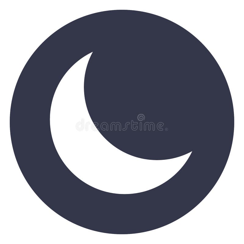 Moon Icon, Modern Minimal Flat Design Style. Crescent Moon Vector ...