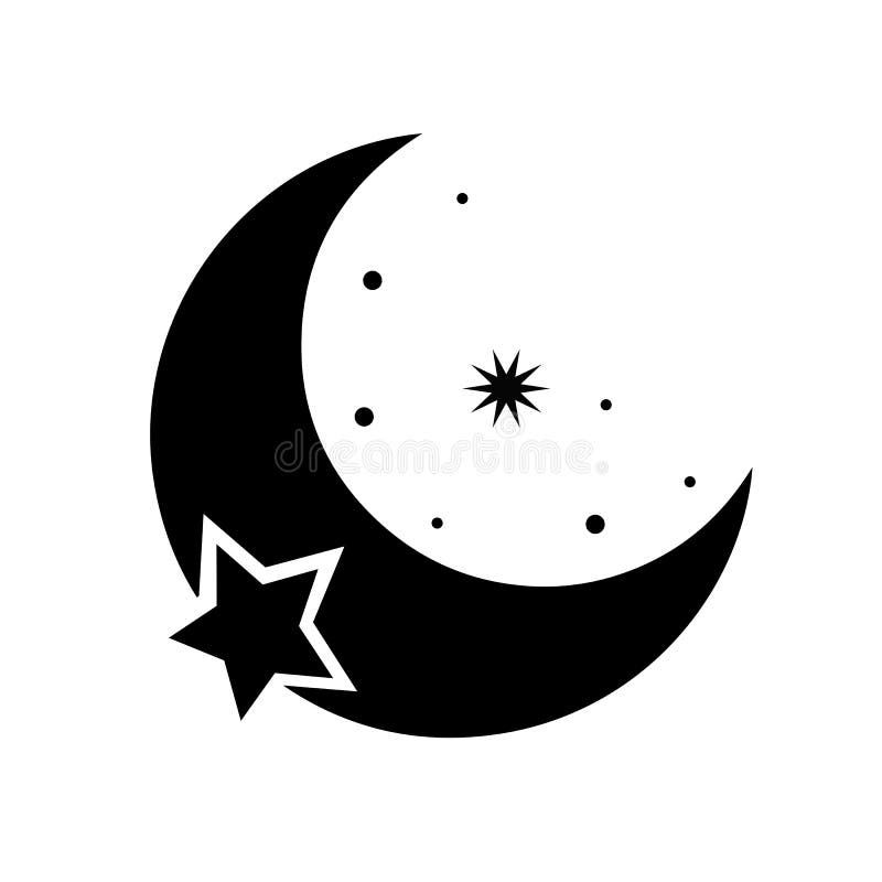 Moon Icon Night is a Symbol Vector Stock Vector - Illustration of ...