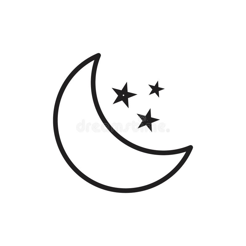 Moon Icon Simple Thin Outline Stock Illustration - Illustration of ...