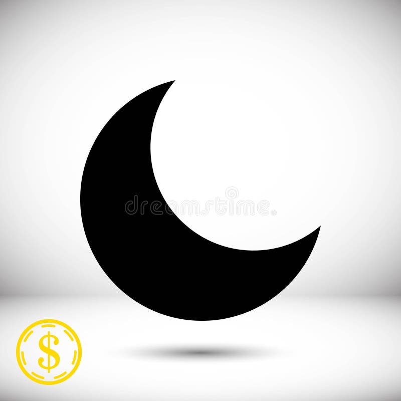 Moon Icon Stock Vector Illustration Flat Design Stock Vector ...