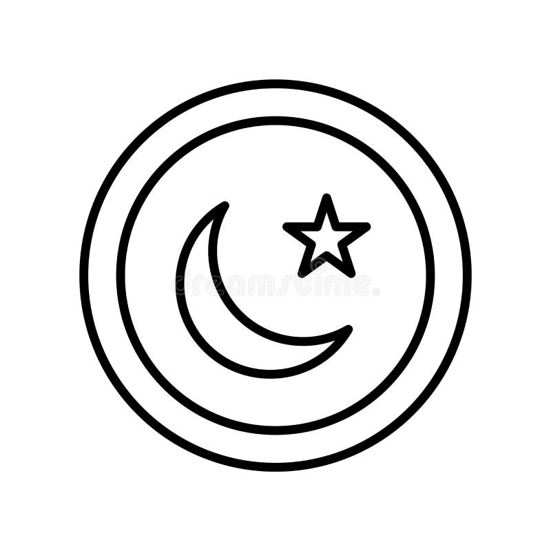 Moon Icon Vector Isolated on White Background, Moon Sign , Thin Line ...