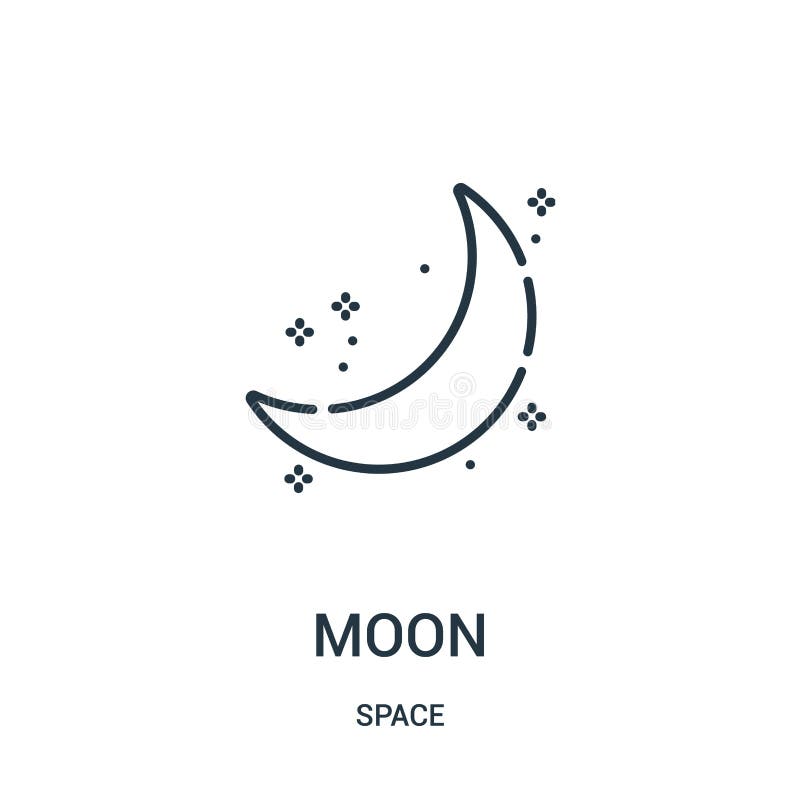 Moon Icon Vector from Fairytale Collection. Thin Line Moon Outline Icon ...