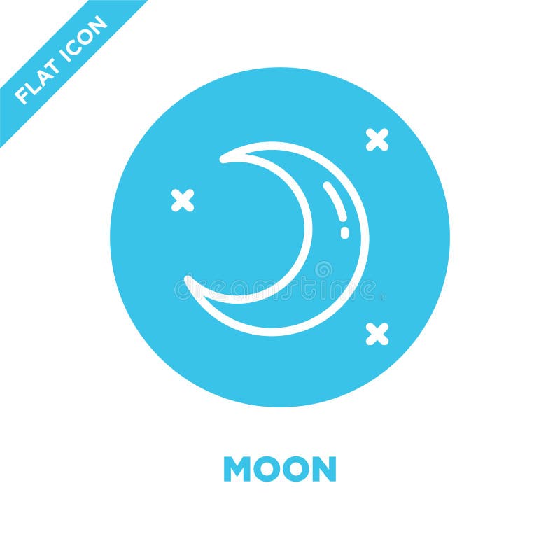 Moon Icon Vector from Fairytale Collection. Thin Line Moon Outline Icon ...