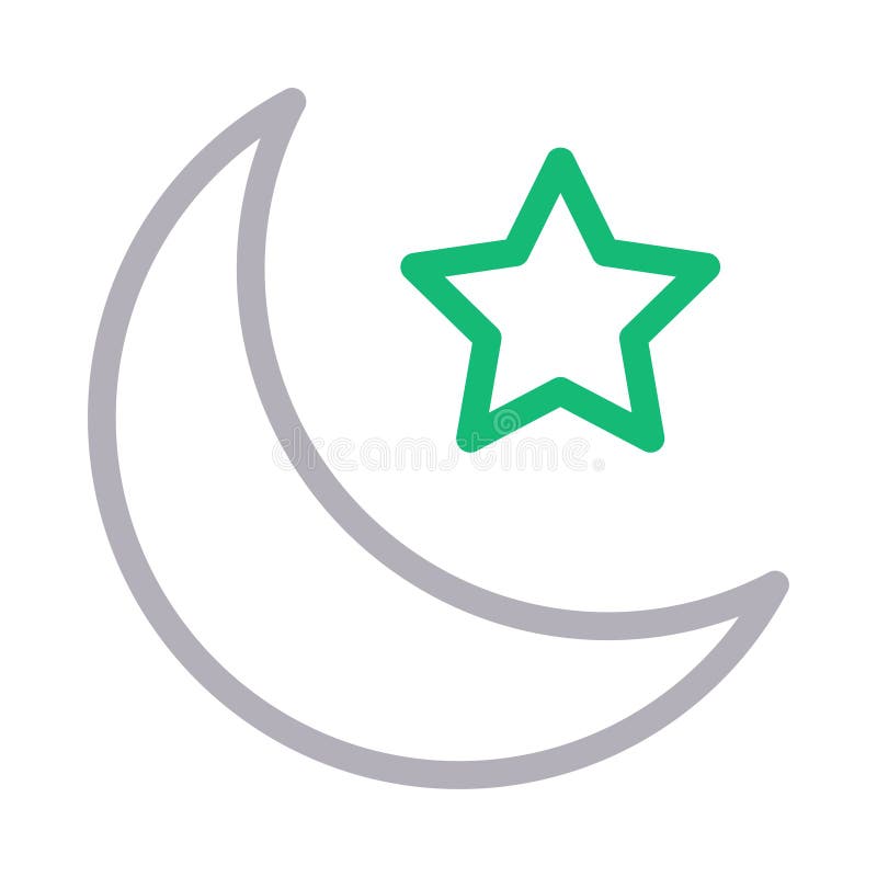 Moon Vector Color Line Icon Stock Illustration - Illustration of ...