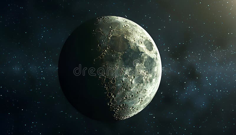 The Moon, Illuminating the Night Sky with Its Serene Beauty Stock Photo ...
