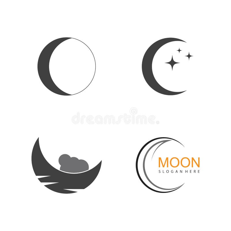 Moon illustration logo stock vector. Illustration of flat - 219975754