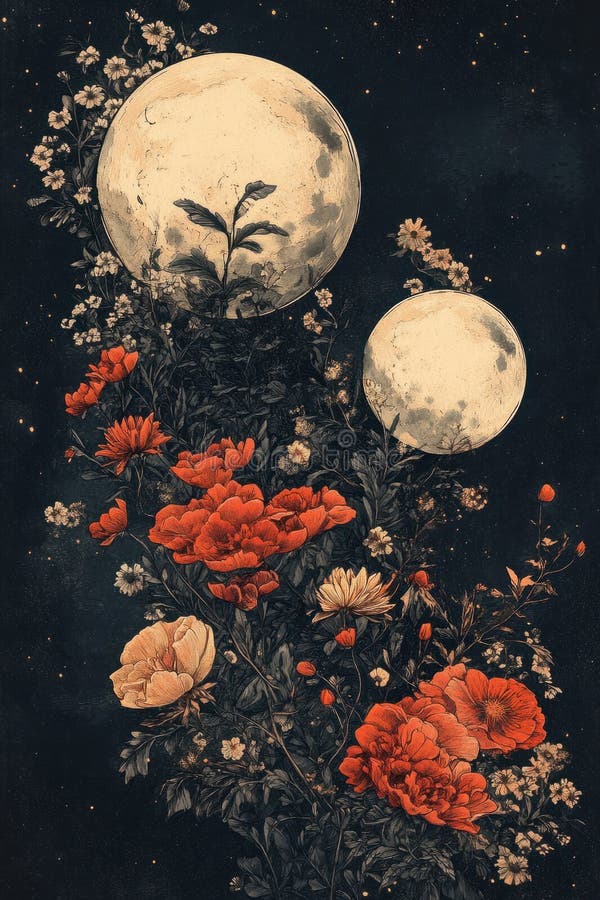 Moon Illustrations, this Collection Features Four Unique Moon ...