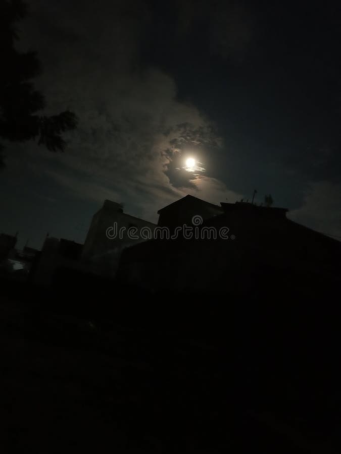 Moon Image on a Dark and Shiny Night Stock Image - Image of beautiful ...