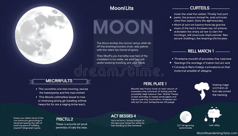 Moon Info Graphic Data Visual Design Generative AI Stock Illustration ...