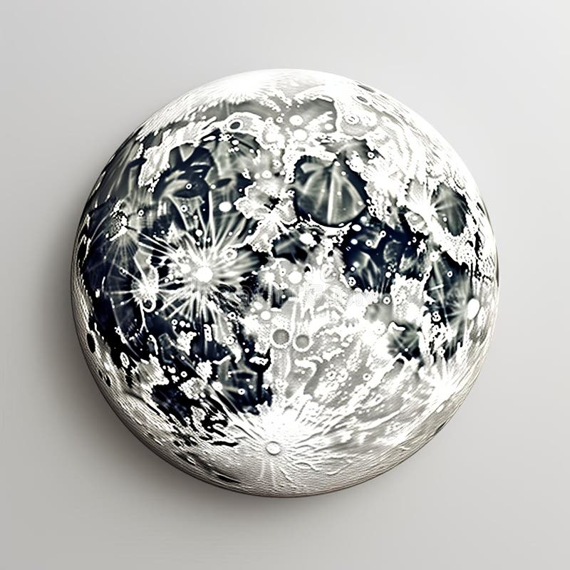 Moon-inspired Metallic Sphere with Cratered Textured Surface Stock ...