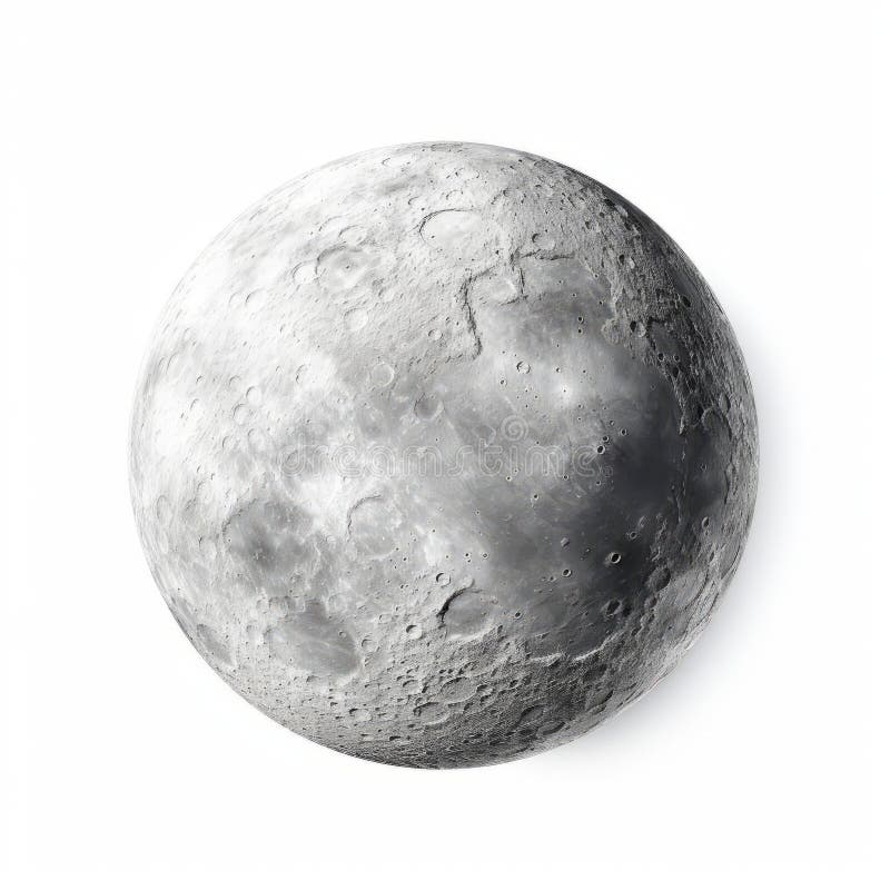 Moon-inspired Silver Sphere Against Crisp White Background Image Stock ...