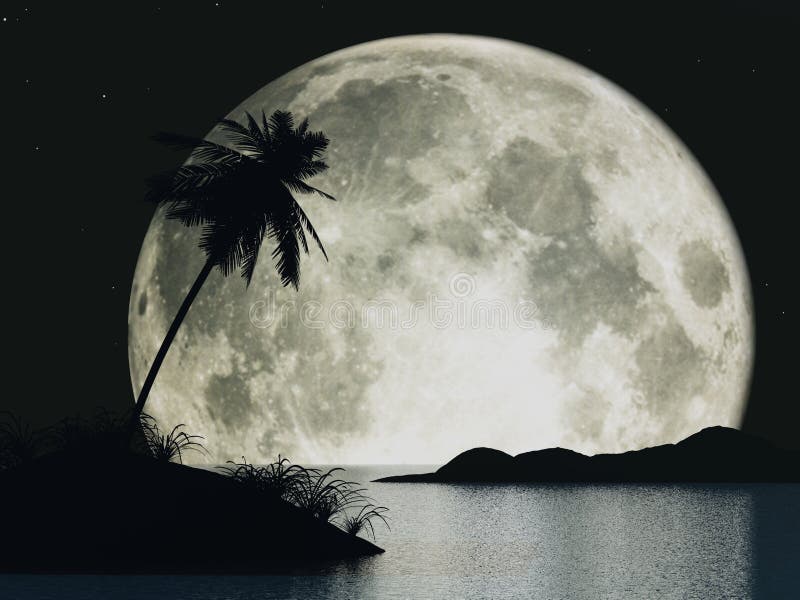 Moon island stock illustration. Illustration of coconuts - 5867147
