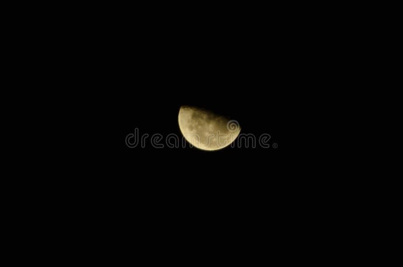 The Beautiful Moon in Crescent Phase in Dark Night Stock Photo - Image ...