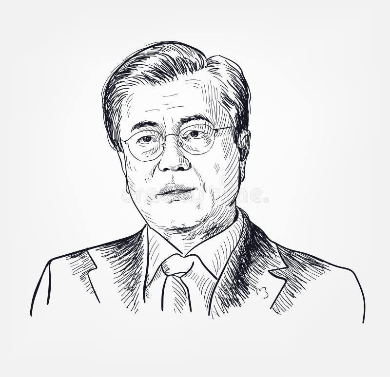 Moon Jae-in Portrait Illustration Editorial Photography - Illustration ...
