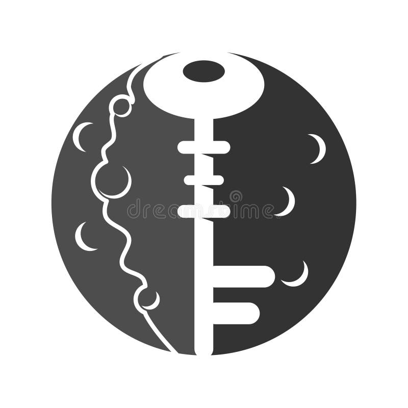 Moon Key Logo Template Icon Illustration Brand Identity.Isolated and ...
