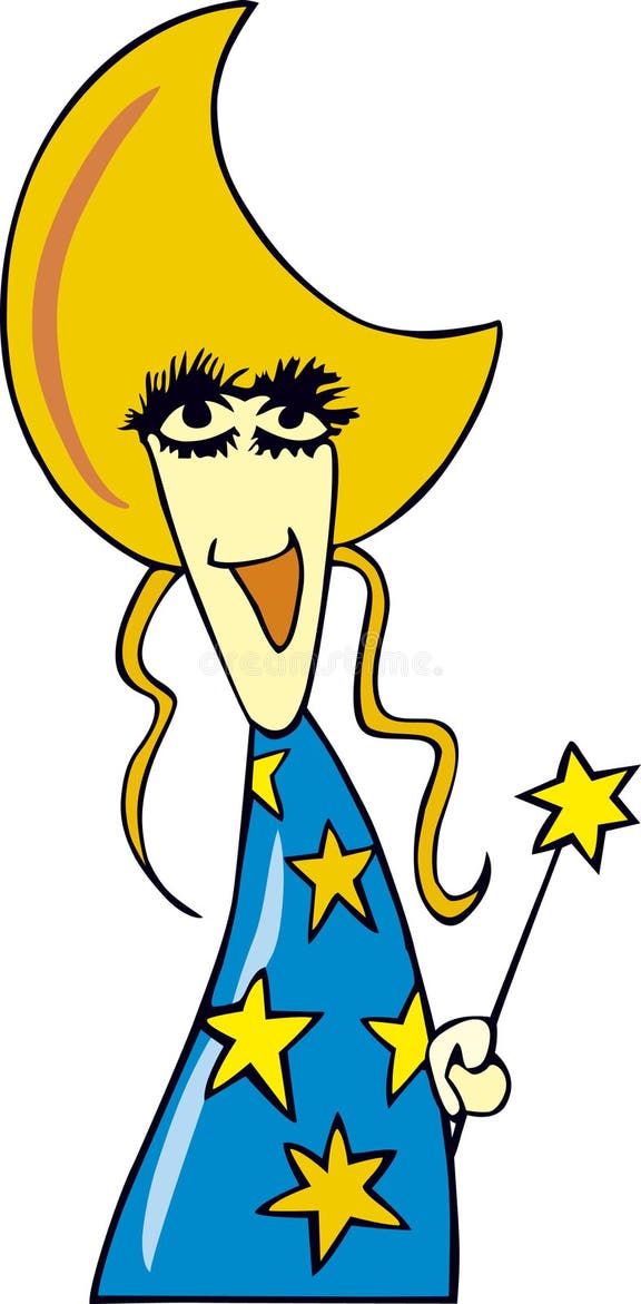 Moon lady stock vector. Illustration of cartoon, witty - 7135419