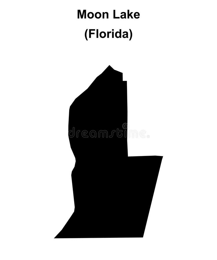 Moon Lake outline map stock vector. Illustration of lake - 386150269