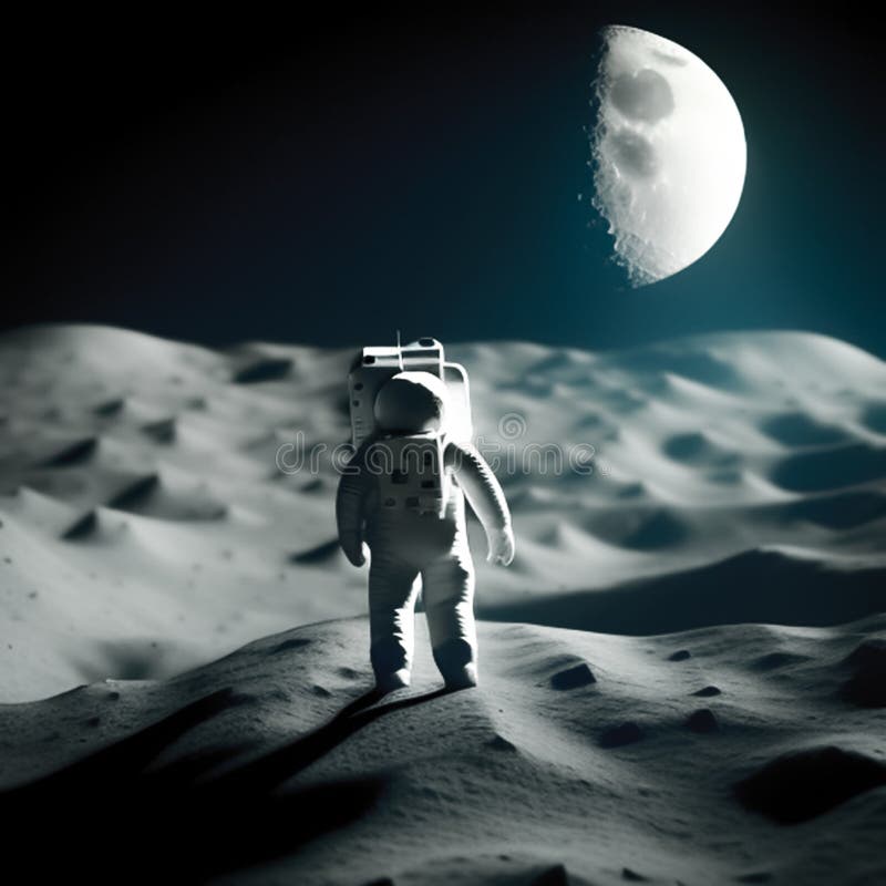 Moon Landing Human Photo Ai Images Stock Image - Image of human ...