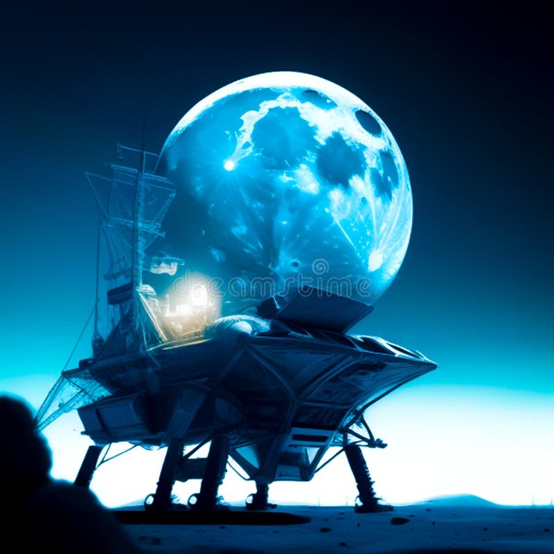 Moon Landing Space Ship 2050 Stock Image - Image of landing, space ...