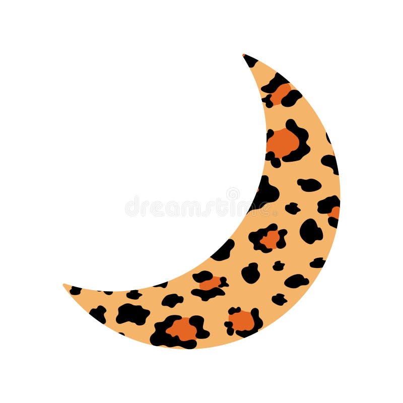 Spotted Moon on a White Background. Trendy Leopard Print Stock Vector ...