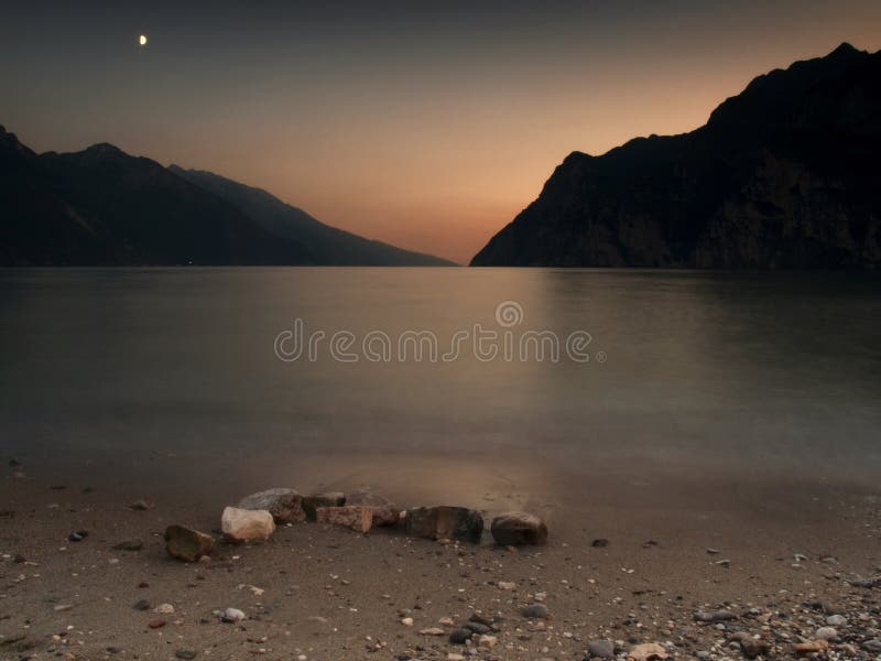 Moon light stock image. Image of lakes, night, rocks, italy - 6417155