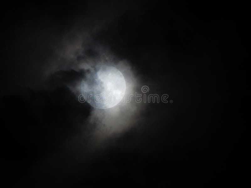 Moon Light at the Cloudy Night Sky Stock Image - Image of moonlight ...