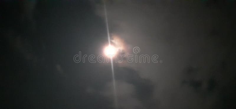 Moon Light in Full Moon Night in Cloudy Sky Stock Photo - Image of ...